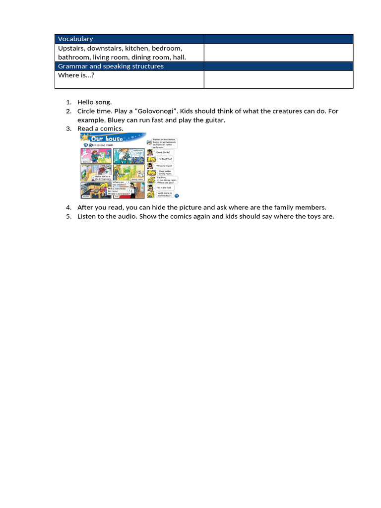 Kids Box 1 Unit 10 Lesson Plan | PDF