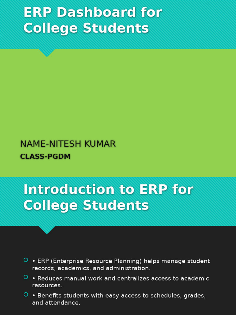 ERP Dashboard Benefits for Students | PDF