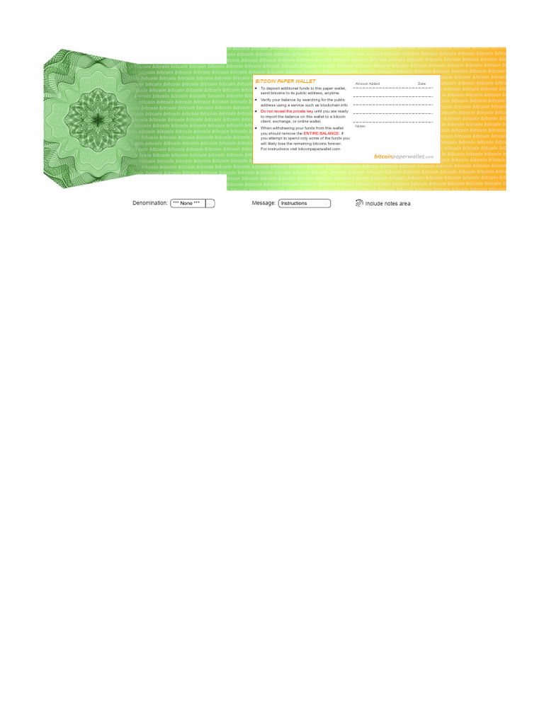 Bitcoin Paper Wallet Generator | PDF
