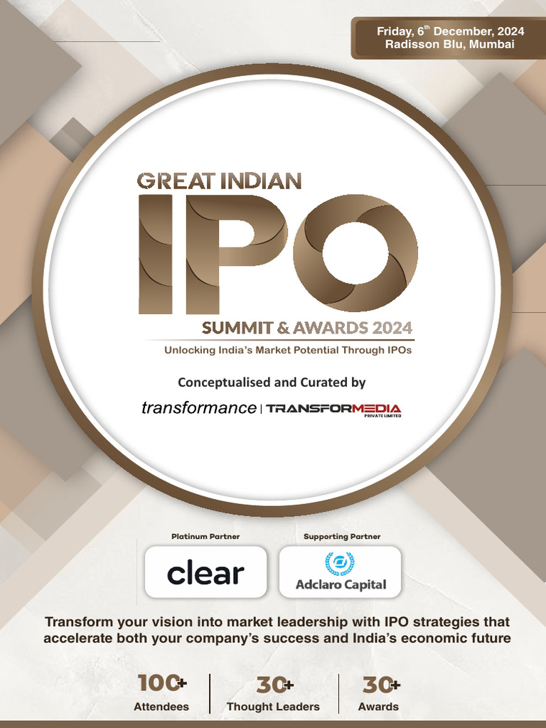 Great Indian IPO Summit & Awards 2024 - 09-11-2024 | PDF | Initial ...
