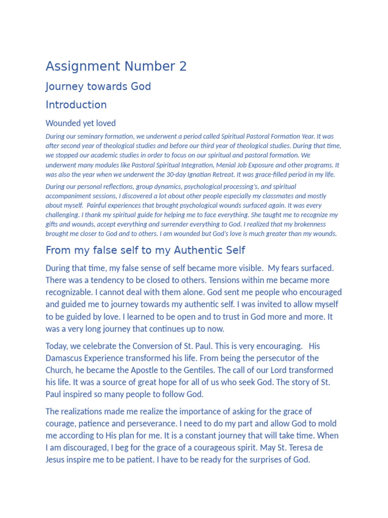 Assignment Number 2 | PDF | Courage | Christian Belief And Doctrine