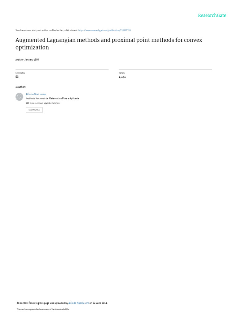 Augmented_Lagrangian_methods_and_proximal_point_me | PDF | Mathematical Optimization | Economic ...