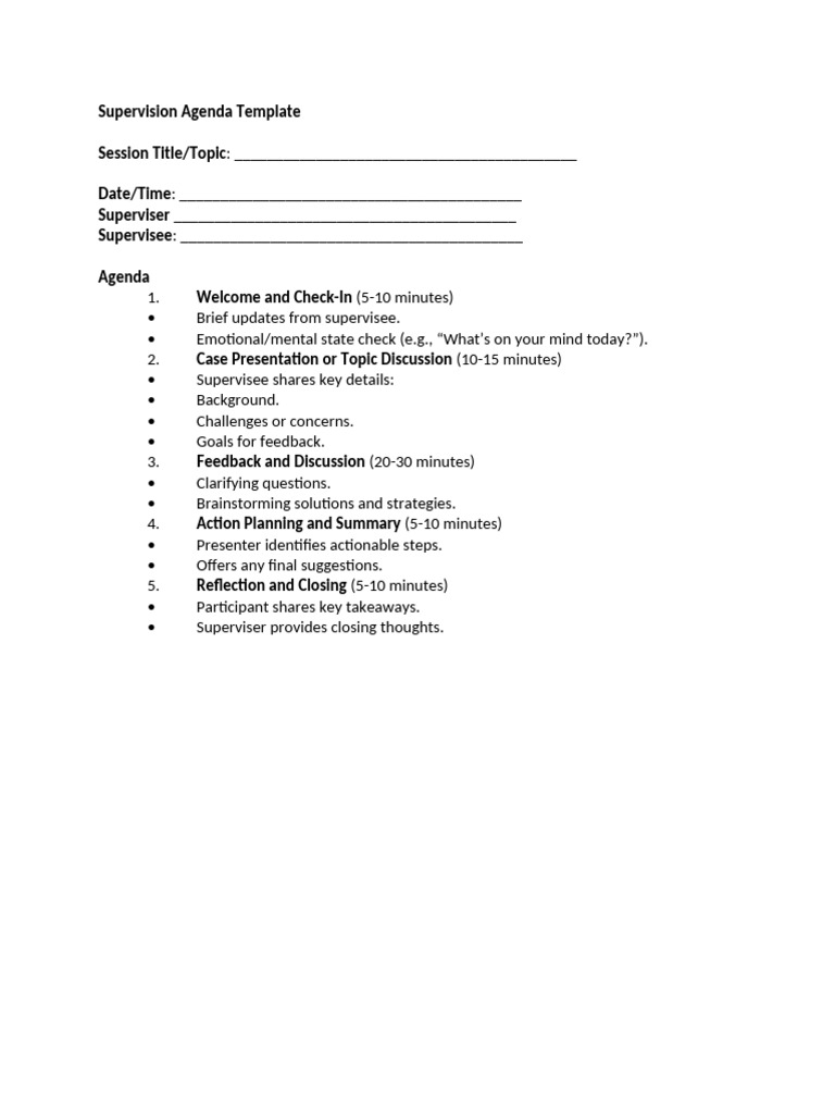 Supervision Template | PDF
