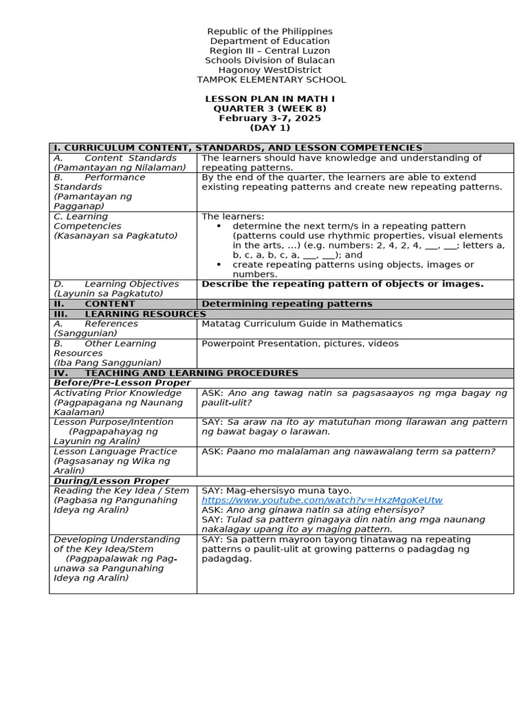 LP_MATH_Q3_WK8 | PDF