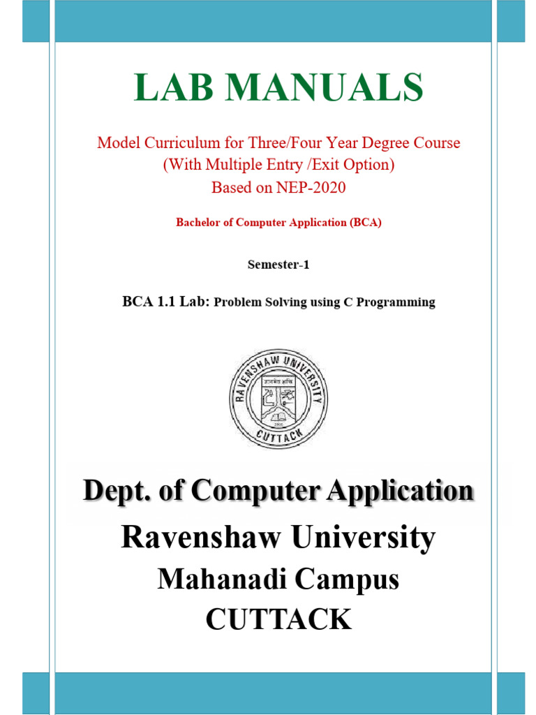 Bca C Lab Manual 2024-28 | PDF | Computer Engineering | Computer Data