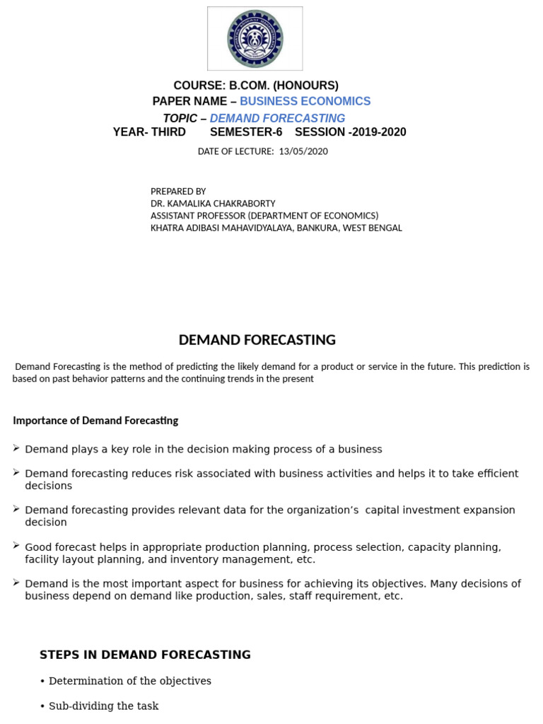 Demand Forecasting | PDF