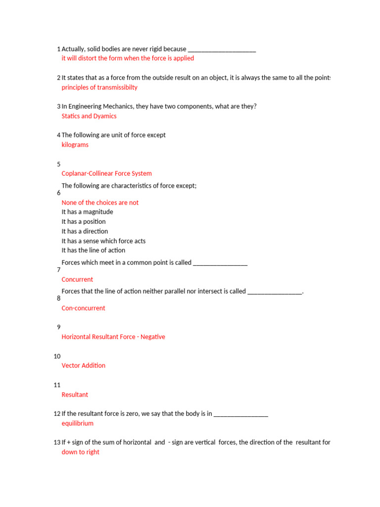 Statics+Final+Exam | PDF | Force | Motion (Physics)