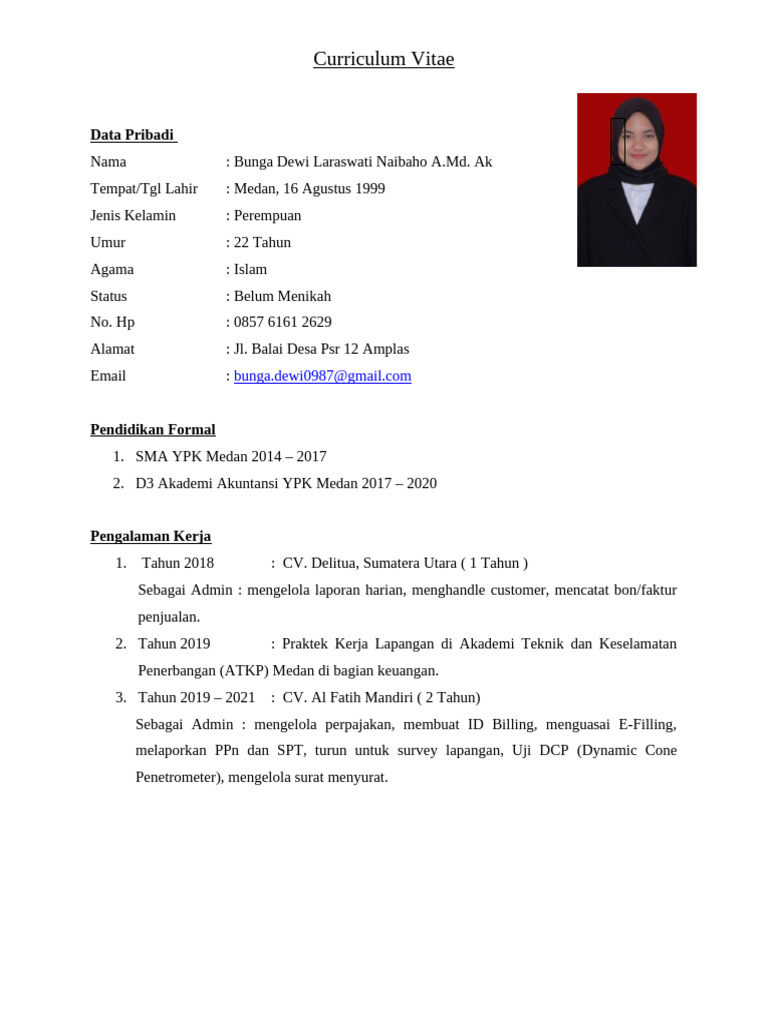 CV Bunga | PDF