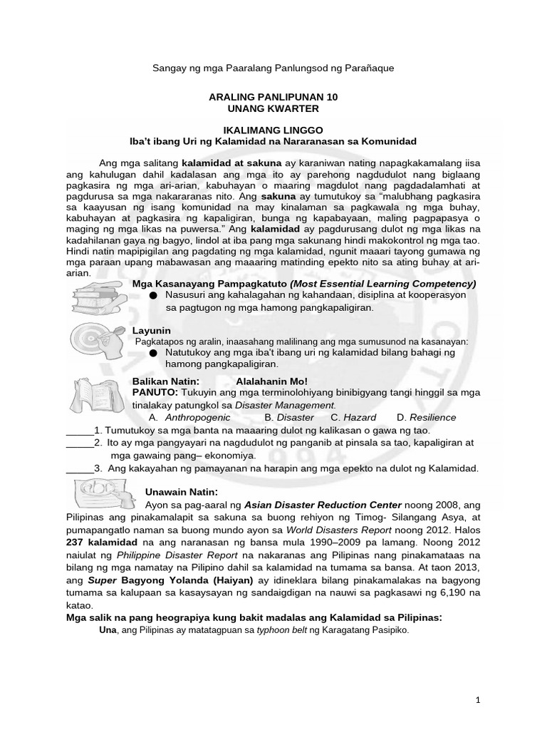 AP Grade10 Quarter1 Module Week5 | PDF