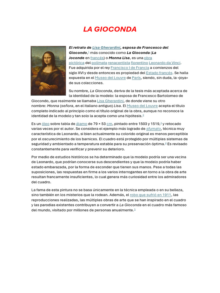 LA GIOCONDA | PDF