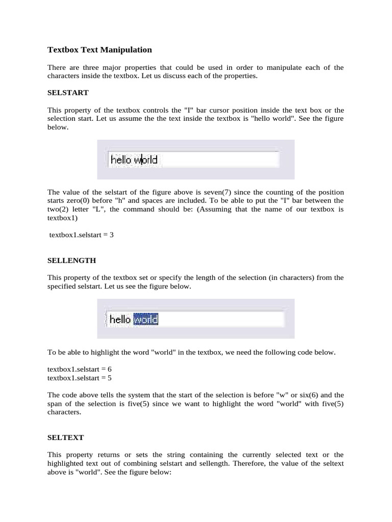 Textbox Text Manipulation | PDF