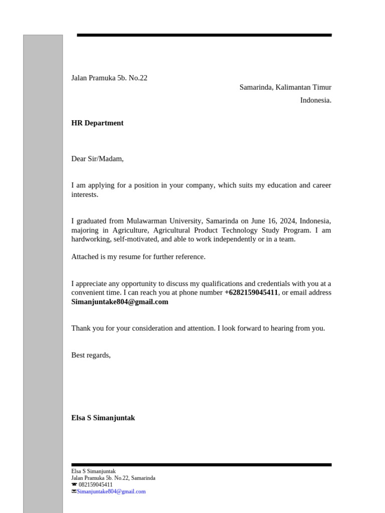 Resume Inggris Ke PT Elsa | PDF