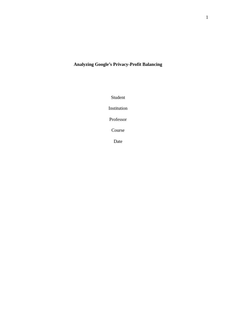Analyzing Google's Privacy-Profit Balancing - Edited | PDF | Privacy ...