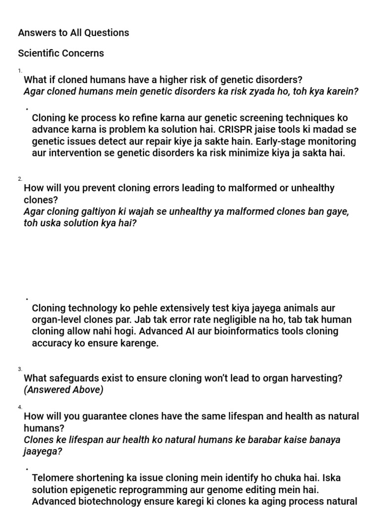 Cloning: Ethical and Social Concerns | PDF | Cloning | Biochemistry