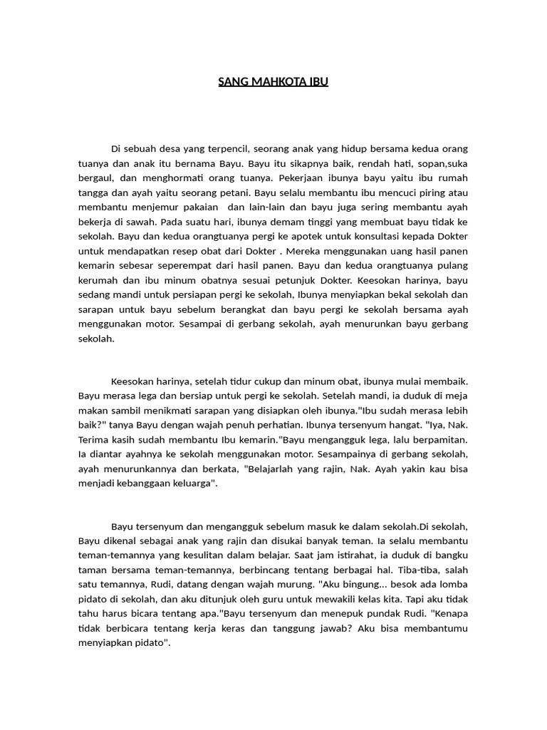 Cerpen Muhammad Dzaki Rajaryfqi (Sang Mahkota) | PDF