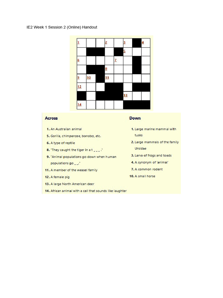 IE2 Week 1 Session 2 (Online) Handout | PDF