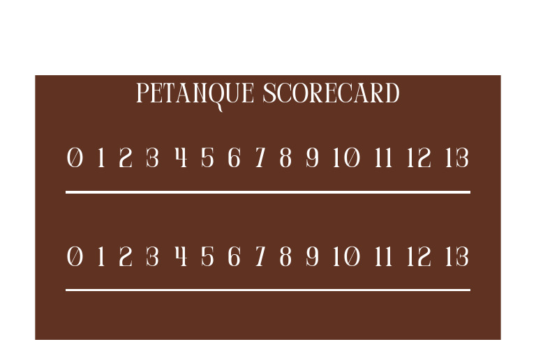 Petanque Scorecard | PDF