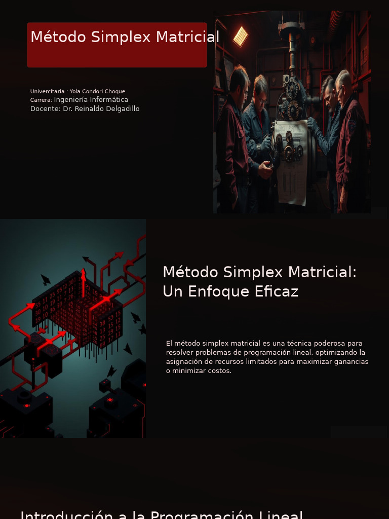 Metodo Simplex Matricial Un Enfoque Eficaz | PDF | Programación lineal | Ciencia computacional