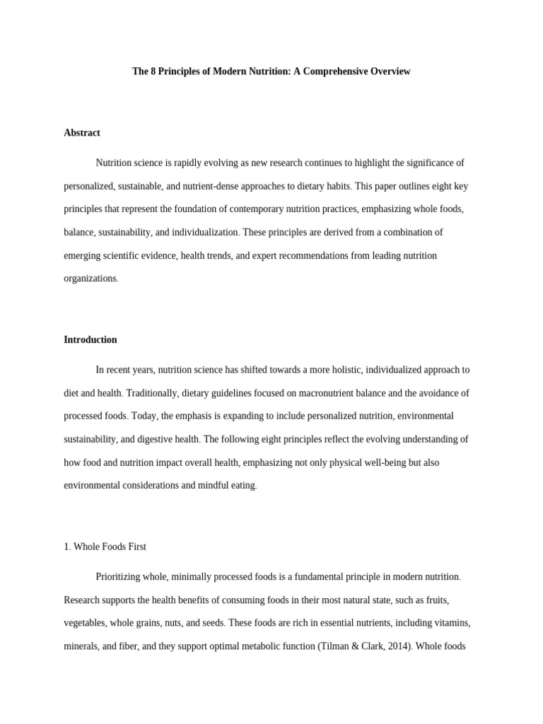 8 Key Principles of Modern Nutrition | PDF | Nutrition | Diet & Nutrition