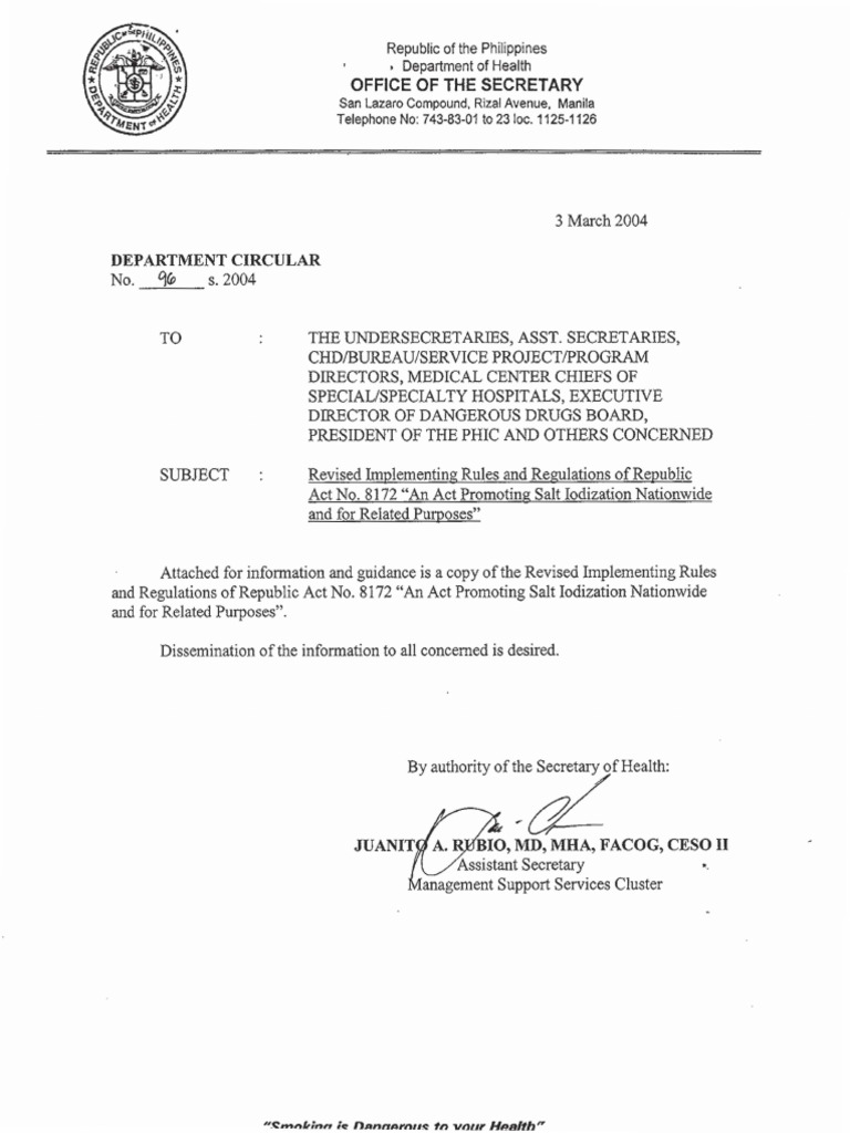 RA 8172 Implementation of Rules and Regulations | PDF | Salt ...