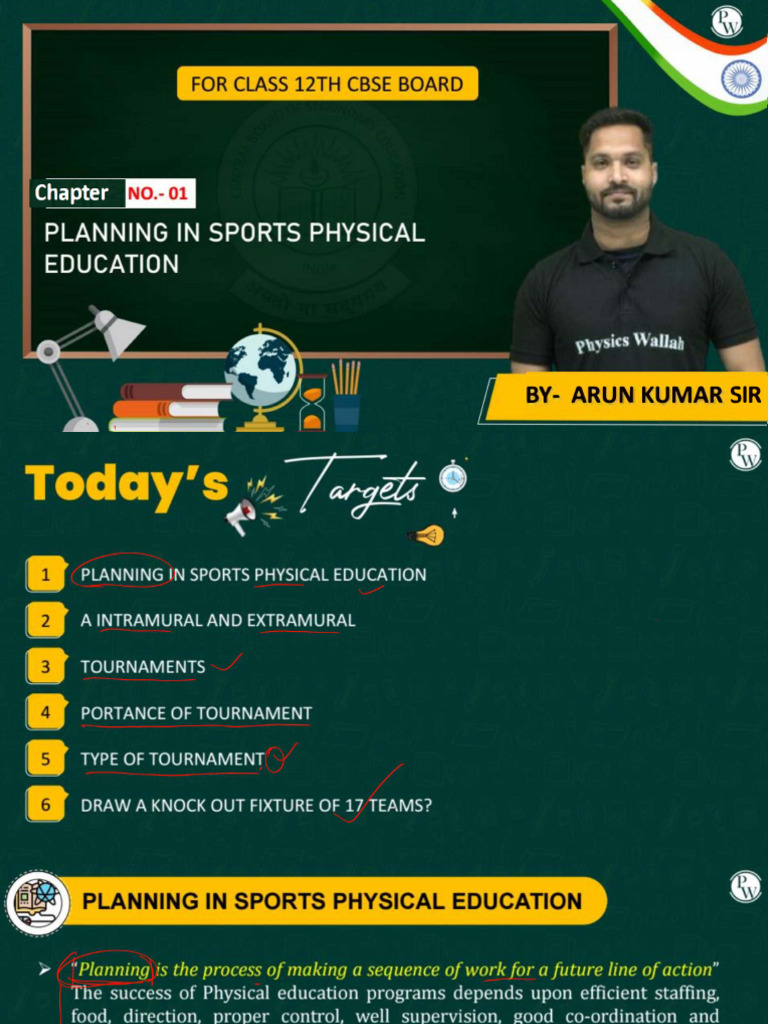 Planning in Sports Physical Education 01 - Class Notes - 12th Board ...