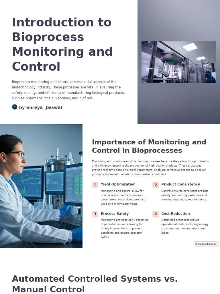 Introduction to Bioprocess Monitoring and Control | PDF | Automation | Machine Learning