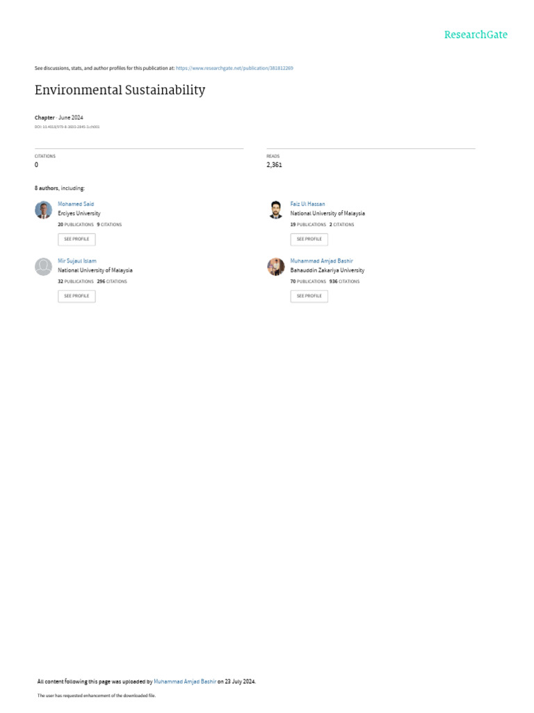 Environmental Sustainability | PDF | Sustainability | Sustainable ...