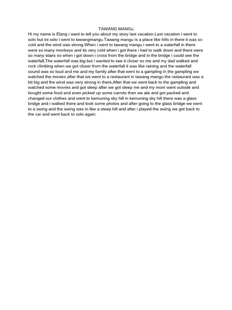 Trip To TAWANG MANGU | PDF