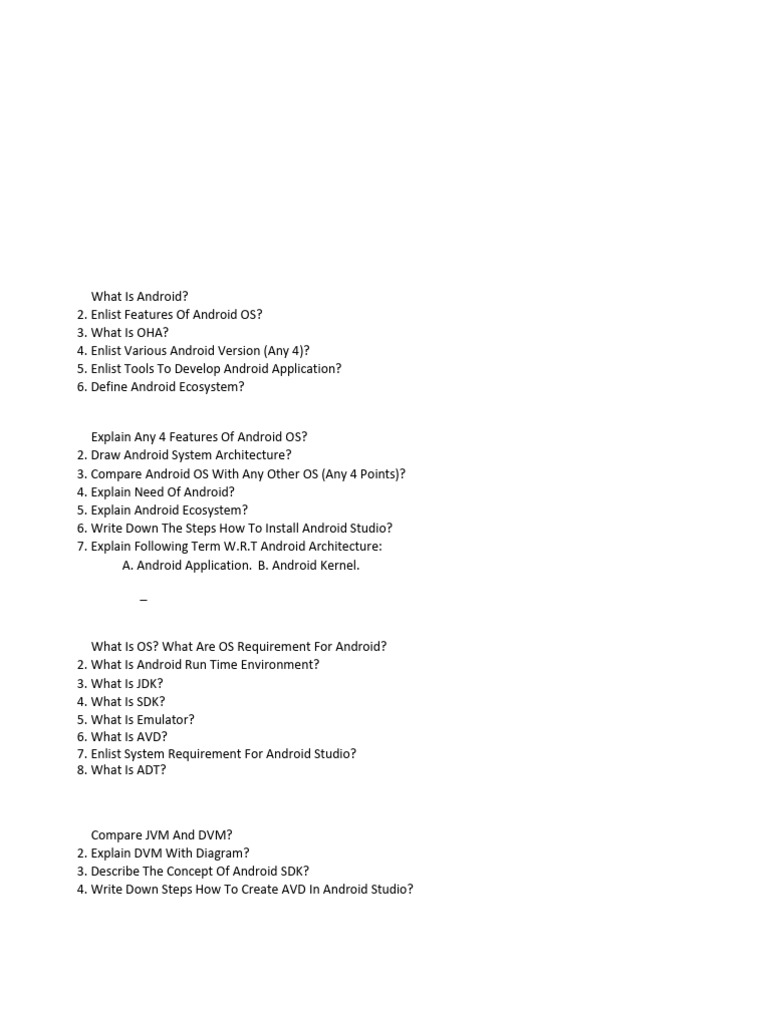 MAD 22617 QB 1 To 4 Unit | PDF | Android (Operating System) | Computer Science