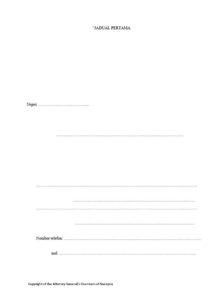 Jadual Pertama - Borang Permohonan Perakuan Bomba | PDF