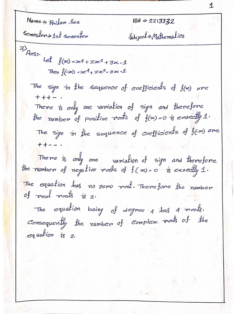 Math Internal 1 | PDF