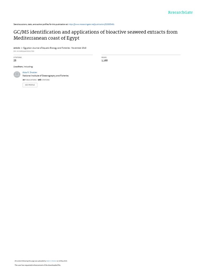 GCMS Identification and Applications of Bioactive | PDF | Gas ...