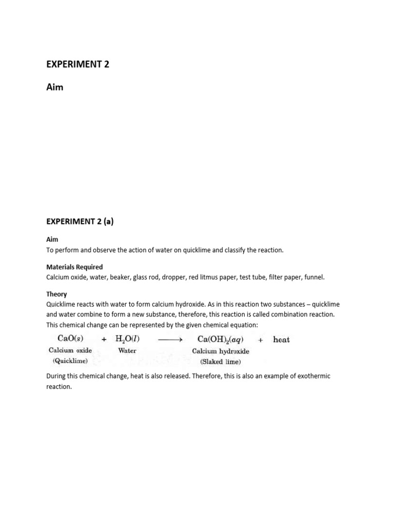 EXPERIMENT 2 CHEMISTRY | PDF | Chemical Reactions | Oxide