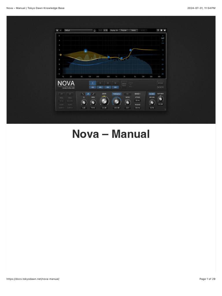 Nova Plugin User Manual Guide | PDF | Equalization (Audio) | Electrical Engineering