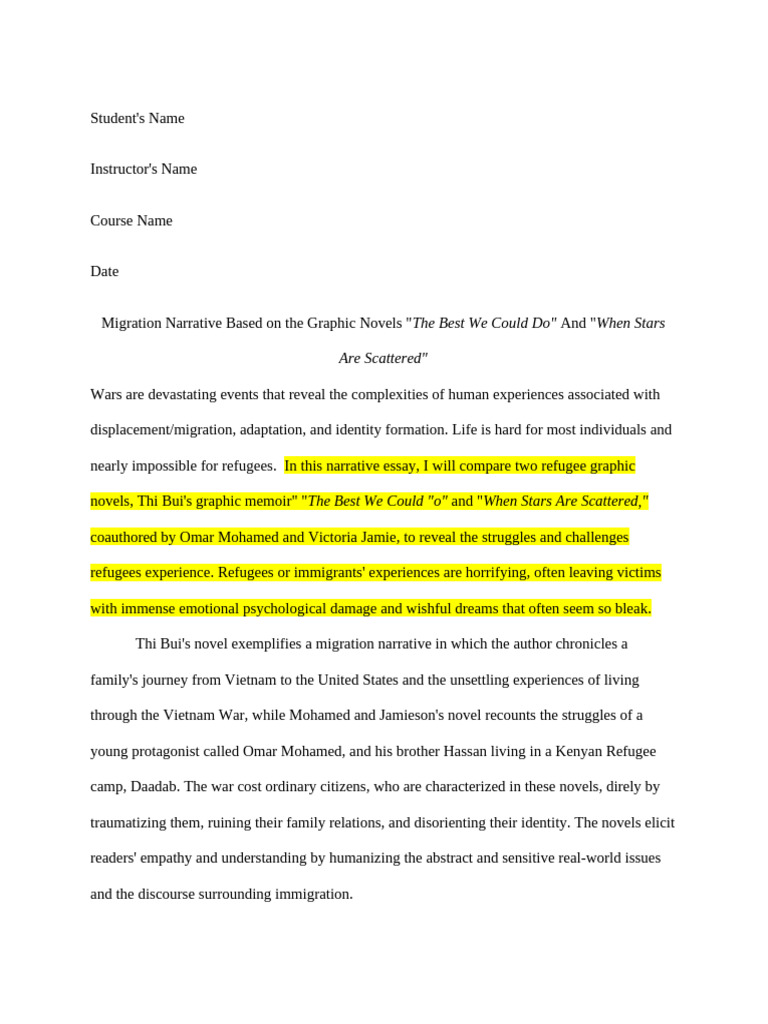 Migration Narratives in Graphic Novels | PDF | Psychological Trauma ...