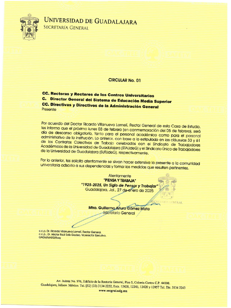 Circular No. 1 | PDF