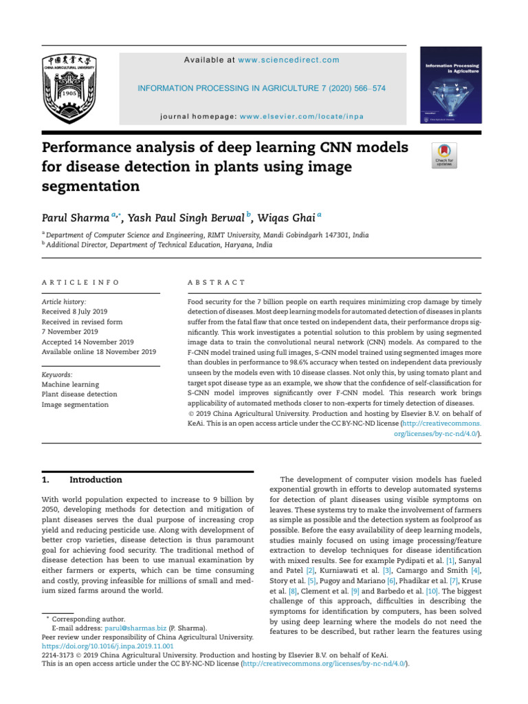 Performance Analysis of Deep Learning CNN Models For Disease Detection ...