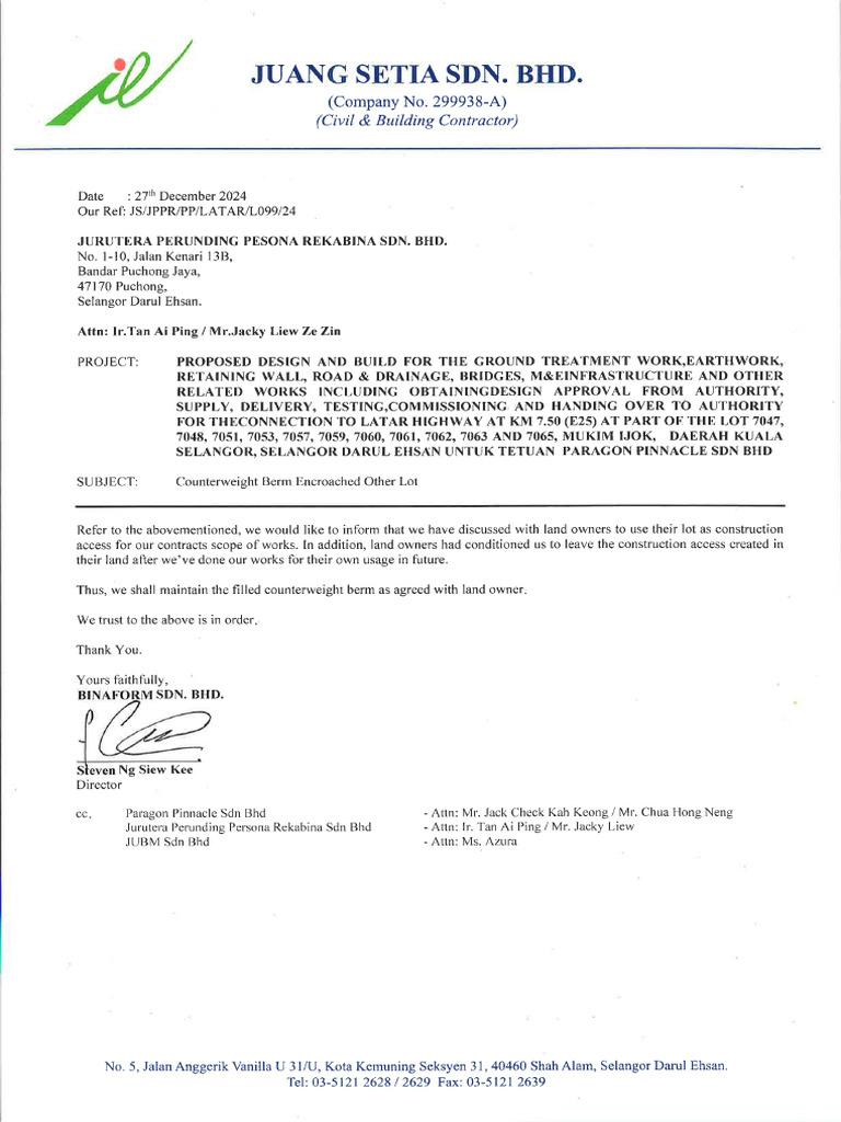 L099 - Counterweight Berm Encroached Other Lot | PDF