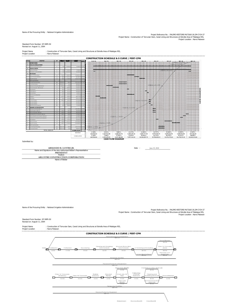 Terruvian Dam Construction Schedule | PDF | Building Engineering | Civil Engineering
