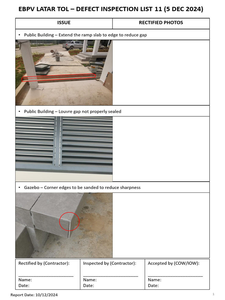 Defect List 11 | PDF