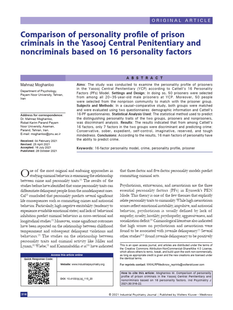 comparison_of_personality_profile_of_prison.20 | PDF | Psychopathy ...