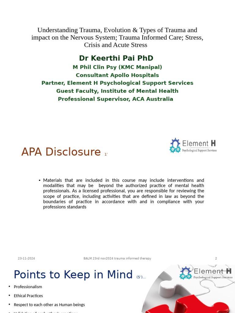 Trauma: Types, Effects & Informed Care | PDF | Psychological Trauma ...