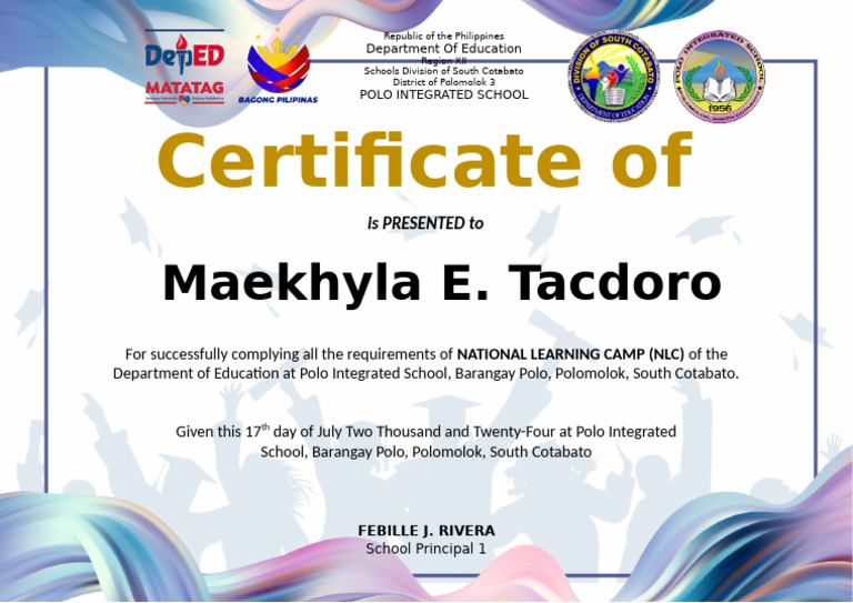 NLC Completion Certificate for Maekhyla E. Tacdoro | PDF