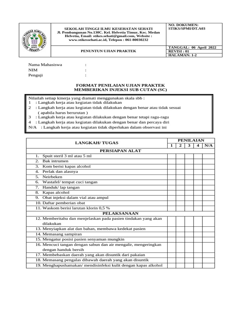 Format Ujian Suntikan Sc | PDF