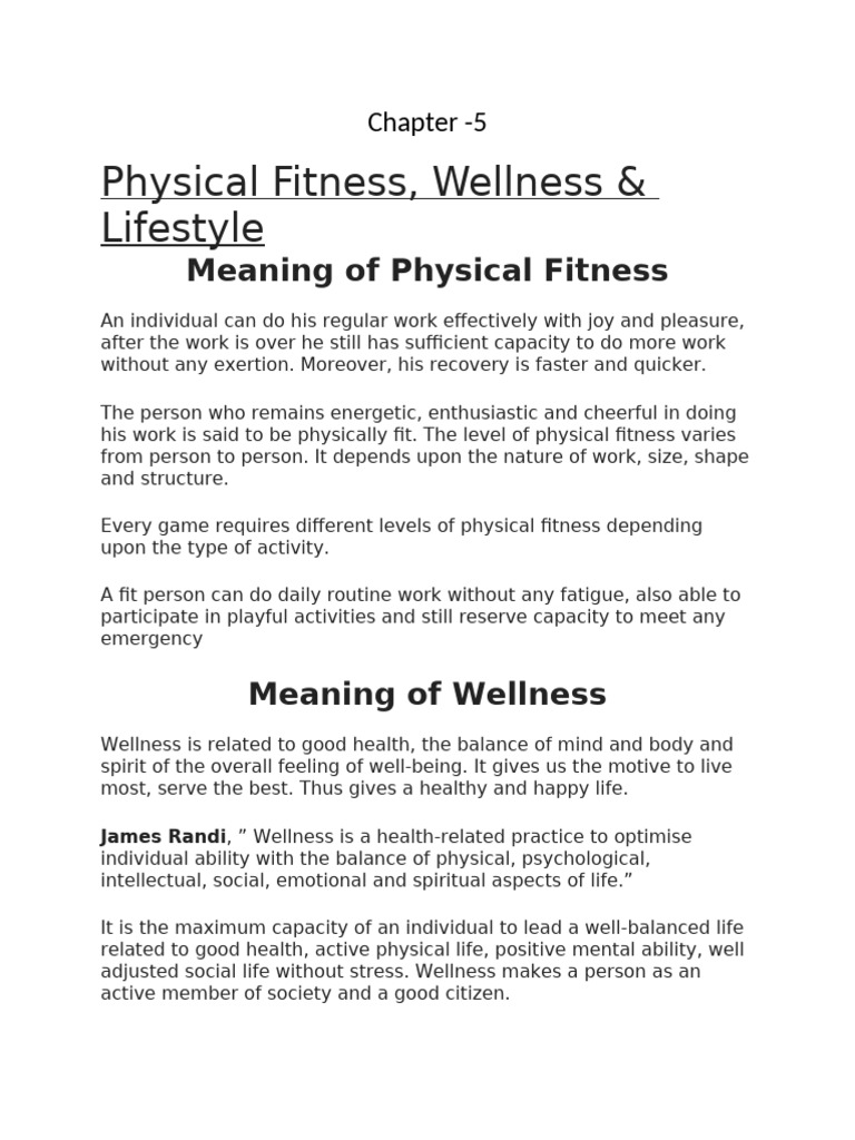 Chapter 5 PE Notes | PDF | Flexibility (Anatomy) | Physical Fitness