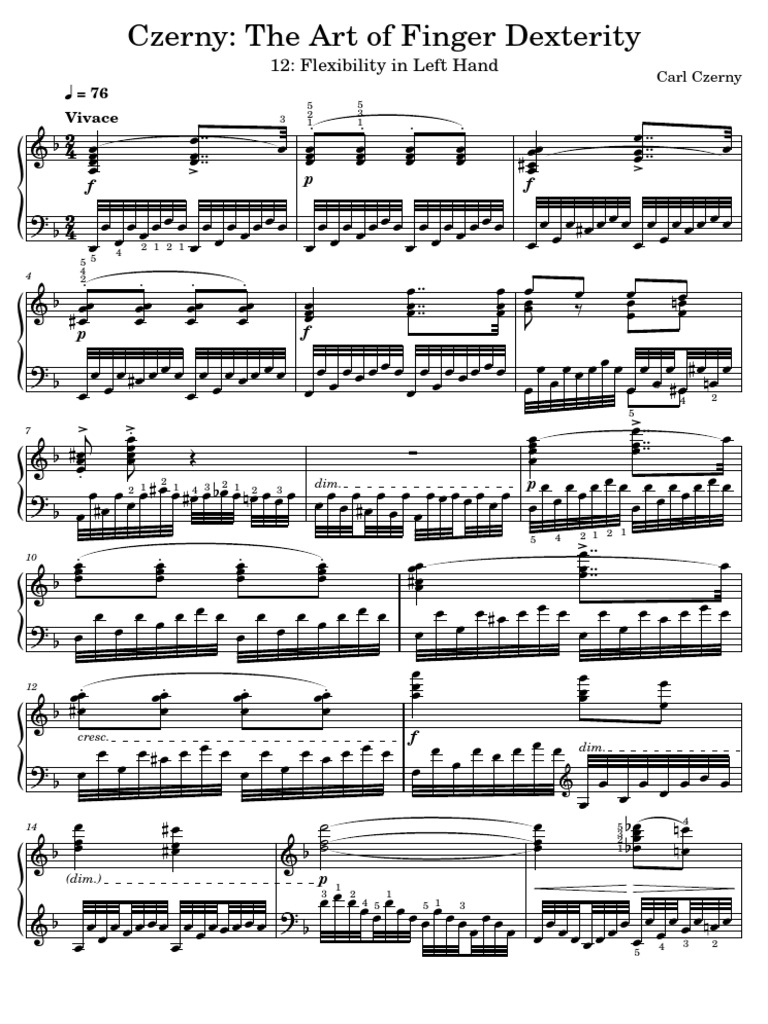 Czerny - Op 740 The Art of Finger Dexterity - No 12 | PDF