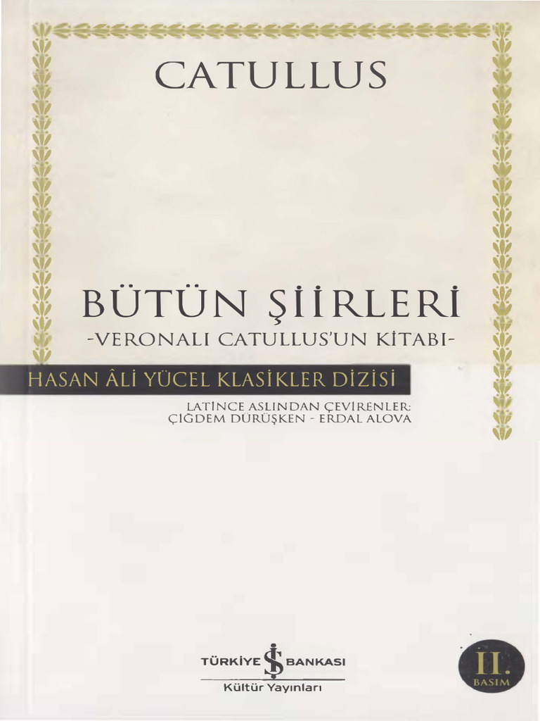 Catullus Bütün Şiirleri İş Bankası Yayınları | PDF