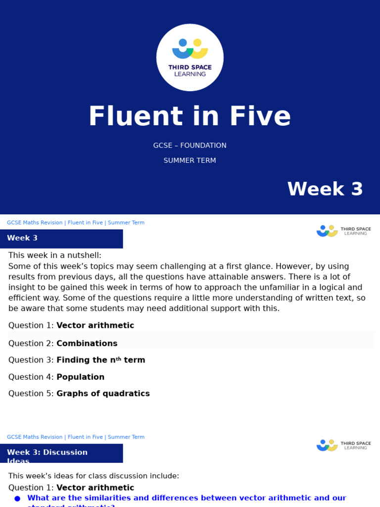 GCSE Maths Revision Week 3 Guide | PDF | Arithmetic | Mathematics