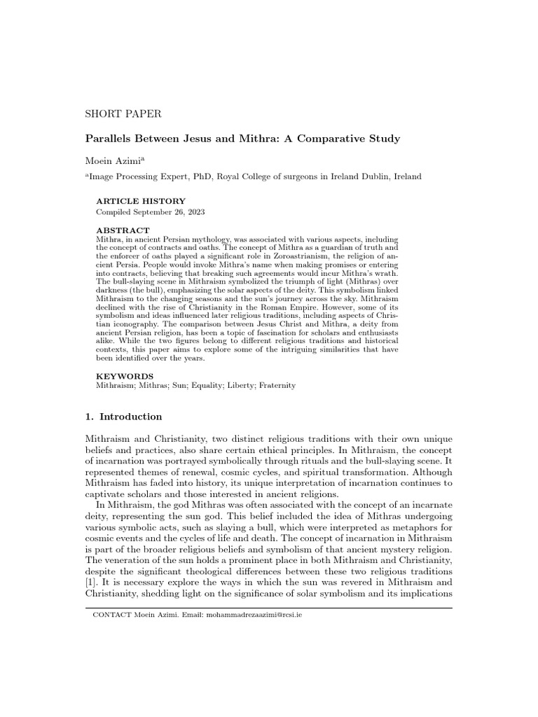 Jesus and Mithra: Ethical Comparisons | PDF | Church (Building)