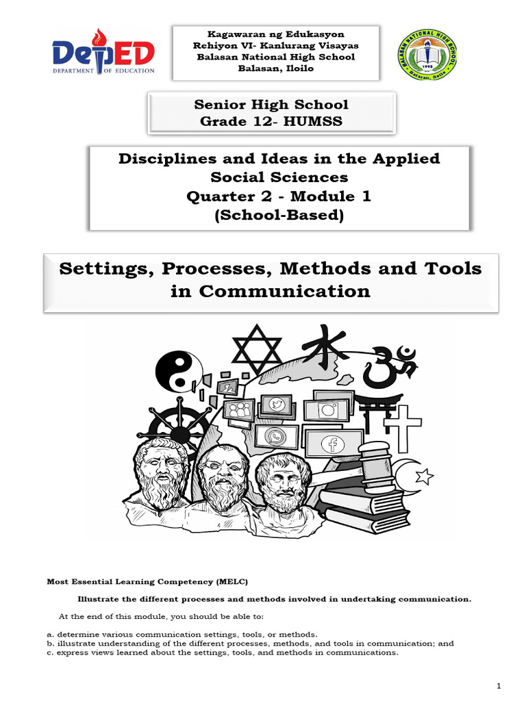 Diass q2 Module 1 School Based Final | PDF | Communication | Community